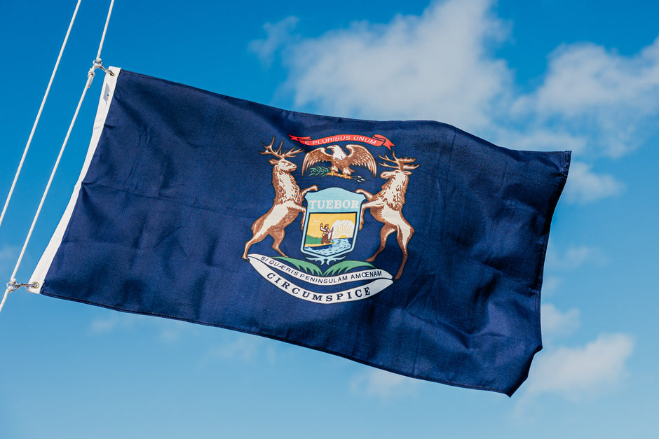 State of Michigan and U.S. Flags – Peninsula Gear
